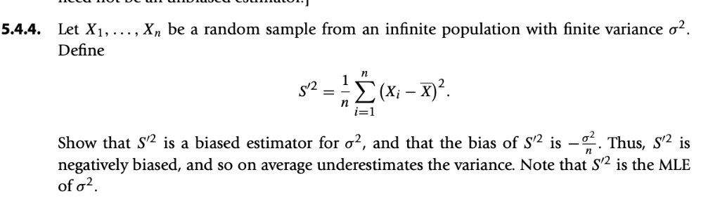5.4.4. Let X1, Define Xn be random sample from an infinite population ...