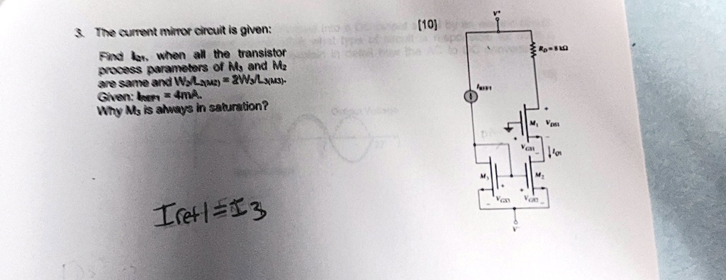SOLVED: The NMOS transistor circuit is given. When all the transistors ...
