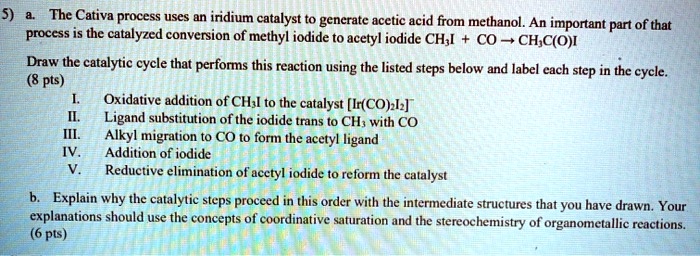 the cativa process uses an iridium catalyst to generate acetic acid ...