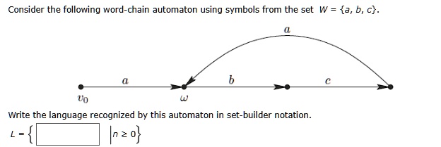 Consider the following word-chain automaton using symbols from the set ...