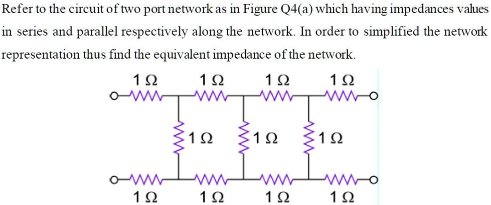 SOLVED: Refer to the circuit of a two-port network as shown in Figure Q4(a), which has ...