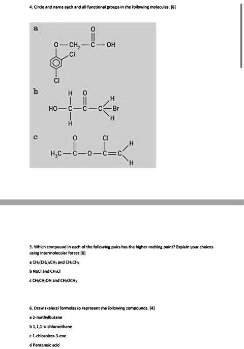 Solved Circle And Name Each And All Functional Groups In The Following