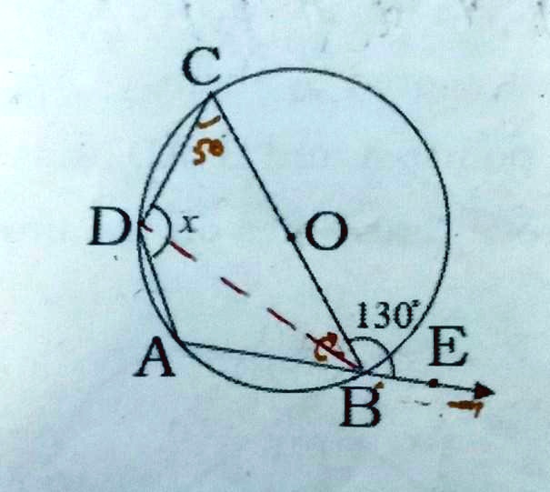 SOLVED: In the below figure, ABCD is a cyclic quadrilateral with center O. Chord AB is produced ...