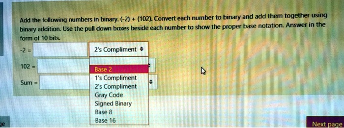 Solved Add The Following Numbers In Binary 2 102 Convert Each Number To Binary And Add 6818