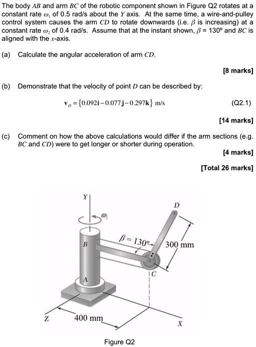 The body AB and arm BC of the robotic component shown in Figure Q2 ...