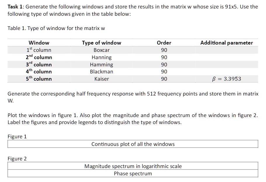 SOLVED: Task 1: Generate the following windows and store the results in ...