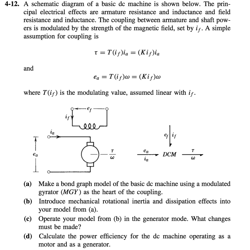 SOLVED: 4-12. A schematic diagram of a basic dc machine is shown below ...