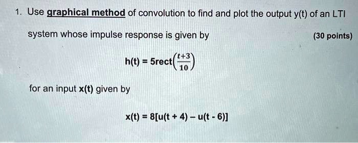 Solved Use The Graphical Method Of Convolution To Find And Plot The Output Yt Of An Lti 9337