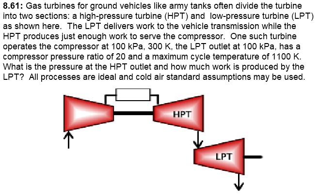 8.61: Gas turbines for ground vehicles like army tanks often divide the ...