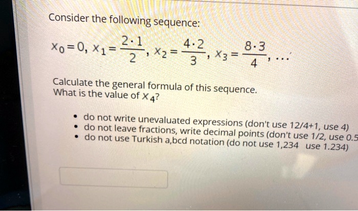 Solved Consider The Following Sequence Xoox124 X2 42 2 X3 83 Calculate The General