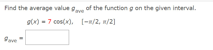 Solved Find The Average Value Gave Of The Function G On The Given