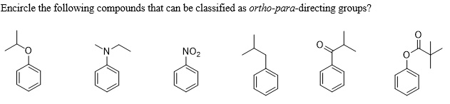SOLVED:Encircle the following compounds that can be classified as ortho ...