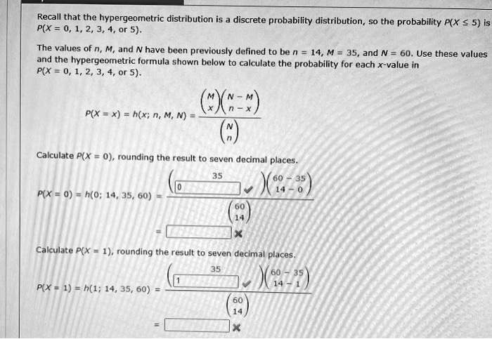 Recall that the hypergeometric distribution is a discrete probability ...