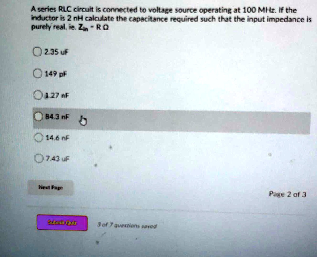 A series RLC circuit is connected to voltage source...