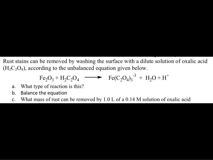 Rust stains can be removed by washing the surface with a dilute ...