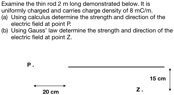 SOLVED: Examine the thin rod 2 m long demonstrated below: It is ...
