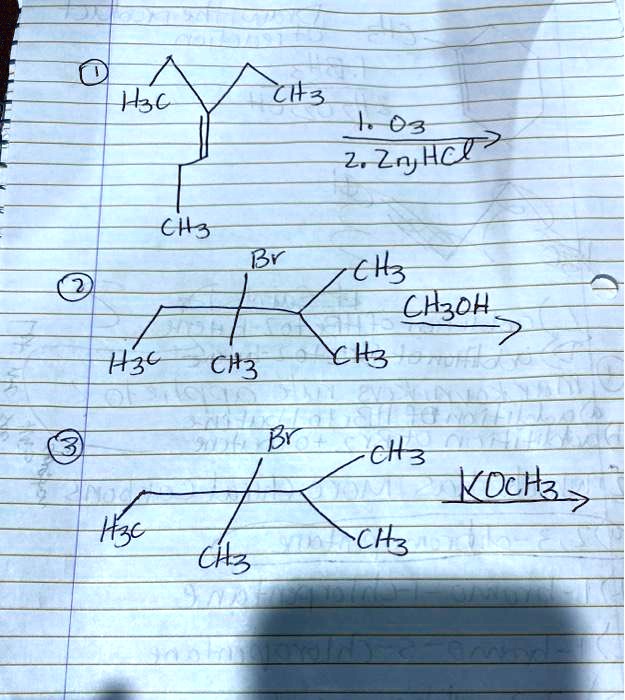 SOLVED: H3c ch3 03 CH3 Br Ch3 CH3oH 13 Hzc CH3 ck3 kockz> CHE Hzc Ch3 2 ...