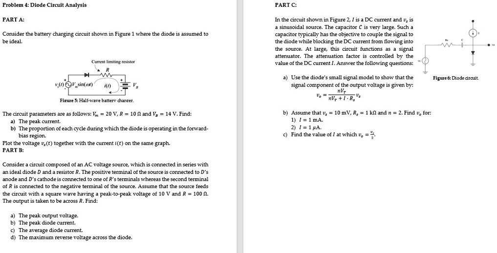 problem 4diode circuit analysis part c part a in the circuit shown in ...