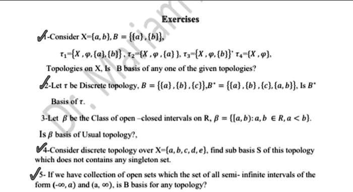 exercises v consider x abb a b 71 x a b 12 x aa t xe b xe topologies on ...