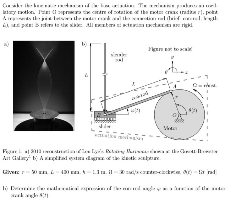 SOLVED: Consider the kinematic mechanism of the base actuation: The ...