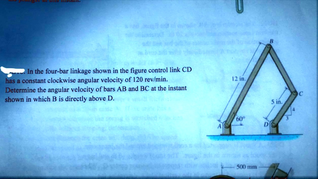 In The Four Bar Linkage Shown In The Figure Control Link Cd Has A Constant Clockwise Angular