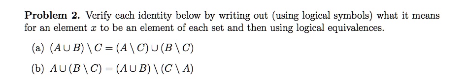 SOLVED: Problem Verify each identity below by writing out (using ...