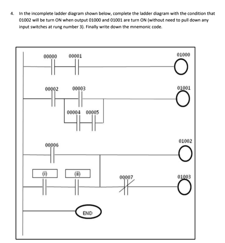 in the incomplete ladder diagram shown below complete the ladder ...
