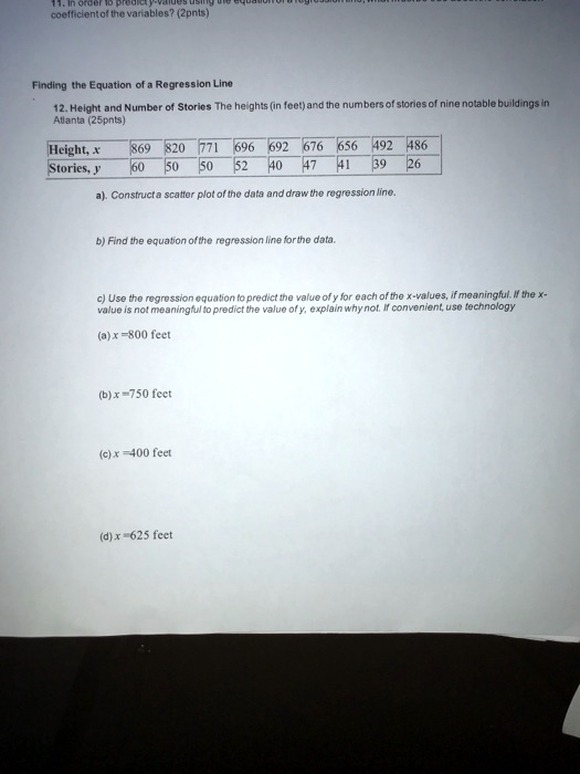 SOLVED: Conflict in the Variables? (Points) Finding Equation of a ...