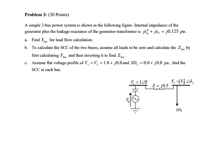 SOLVED: Power System Analysis Problem 3: (30 Points) A simple bus power ... SOLVED: Power System Analysis Problem 3: (30 Points) A simple bus power ...