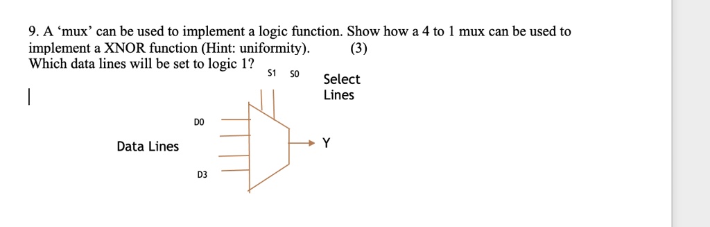 Solved A ‘mux Can Be Used To Implement A Logic Function Show How A 4 1125