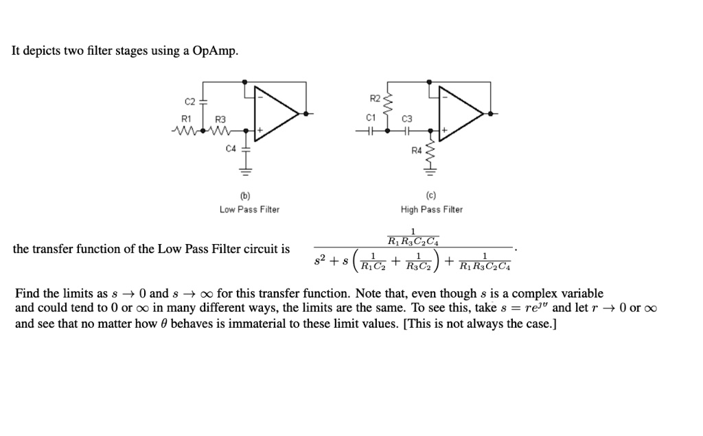 Solved It Depicts Two Filter Stages Using Opamp Low Pass Filter High