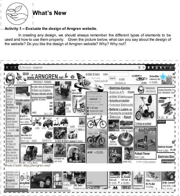 activity 1 evaluate the design of arngren website in creating any ...