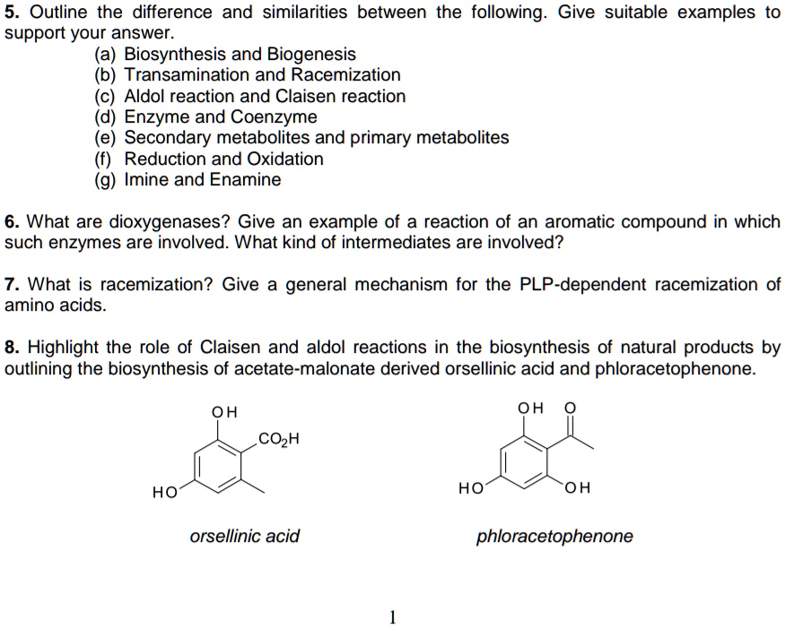 5 outline the difference and similarities between the following give ...