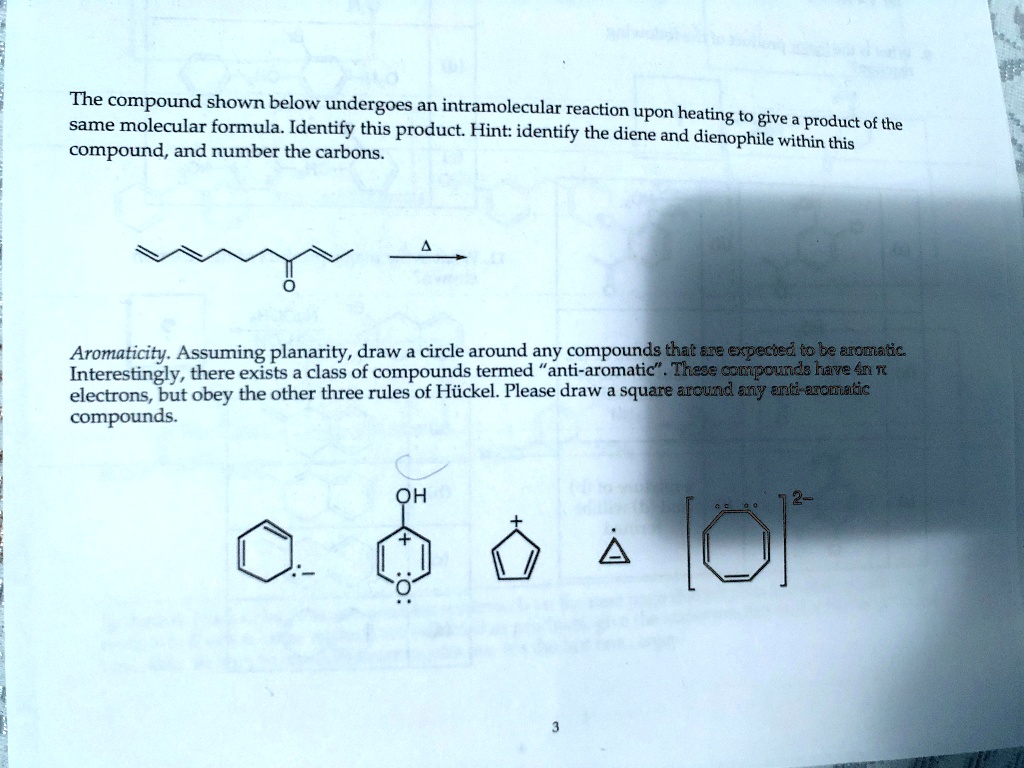 SOLVED: The compound shown below undergoes an intramolecular reaction ...