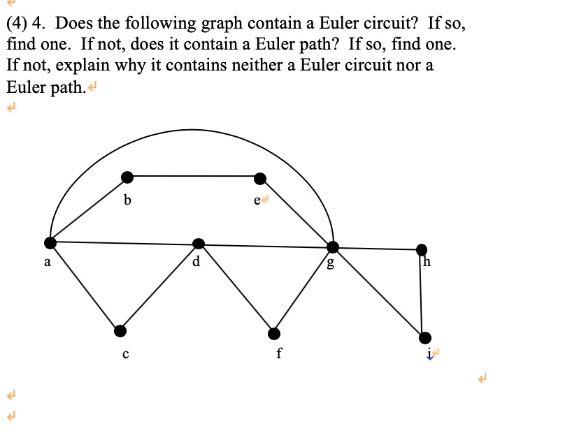 Solved 4 4 Does The Following Graph Contain A Euler Circuit If So Find One If Not Does 