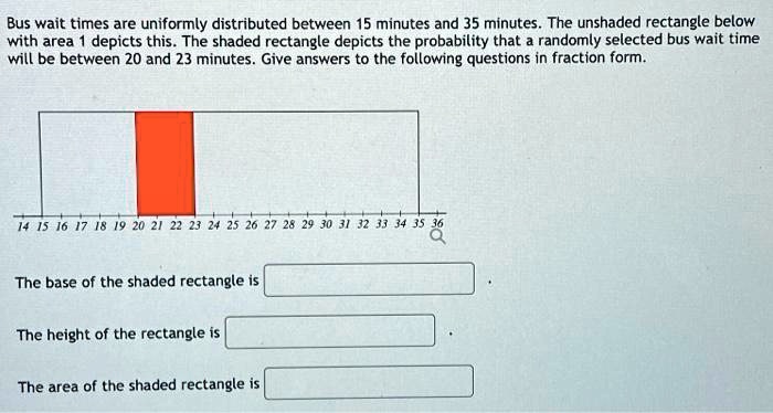 bus wait times are uniformly distributed between 15 minutes and 35 ...