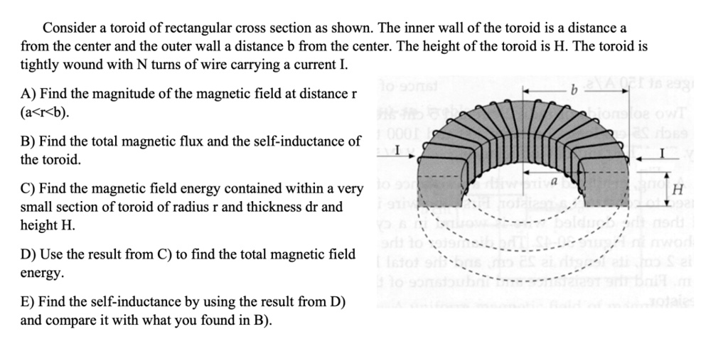 SOLVED: Consider a toroid of rectangular cross section as shown. The ...
