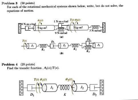 SOLVED: Problem 3.50 points: For each of the rotational mechanical ...