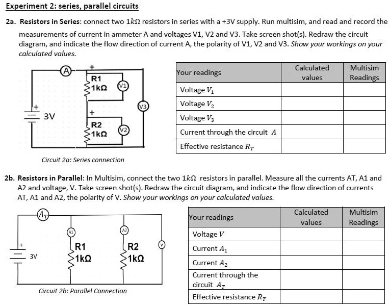 SOLVED: Experiment 2: Series-Parallel Circuits Resistors in Series ...