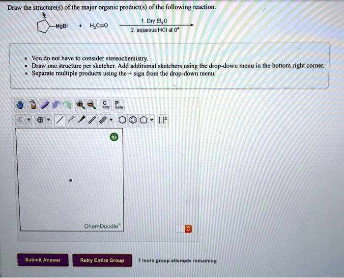 Solved Draw The Structures Ofthe Major Organic Products Of The Following Reaction Dry El0