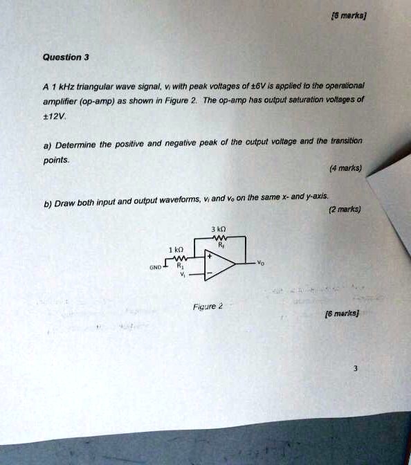 SOLVED: Question 3 A 1 kHz triangular wave signal with peak voltages of ...