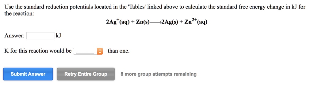 SOLVED: Use the standard reduction potentials located in the 'Tables ...
