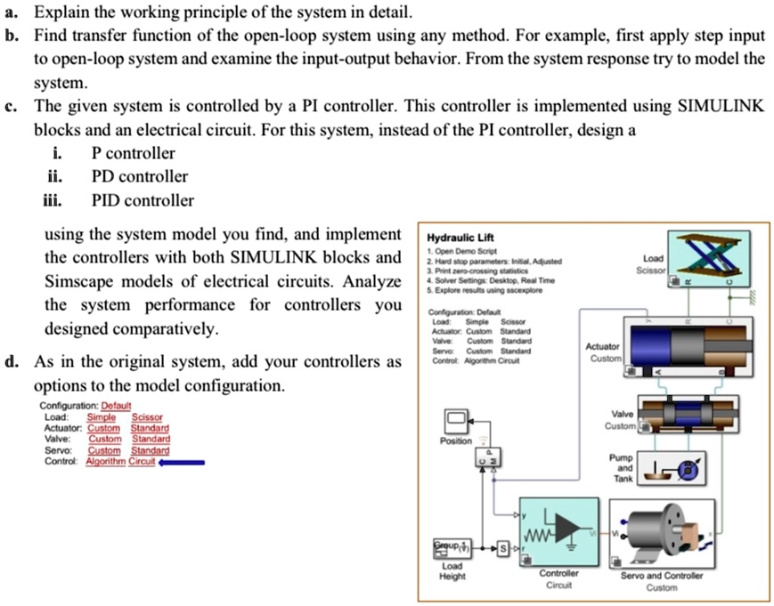 a. Explain the working principle of the system in detail. b. Find ...