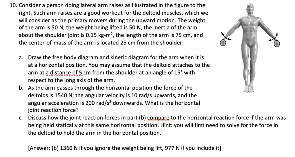 VIDEO solution: Consider a person doing lateral arm raises as ...