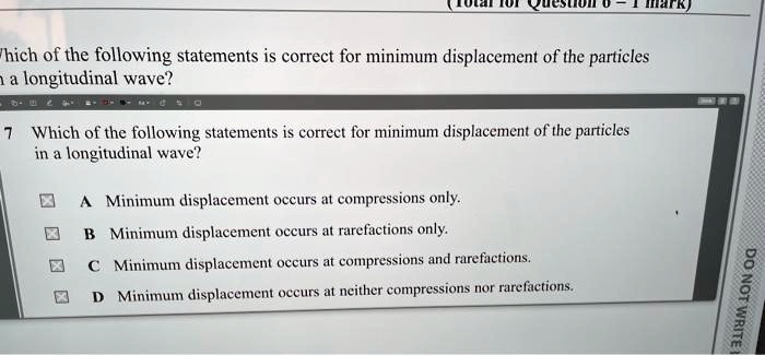 SOLVED: Which of the following statements is correct for the minimum ...