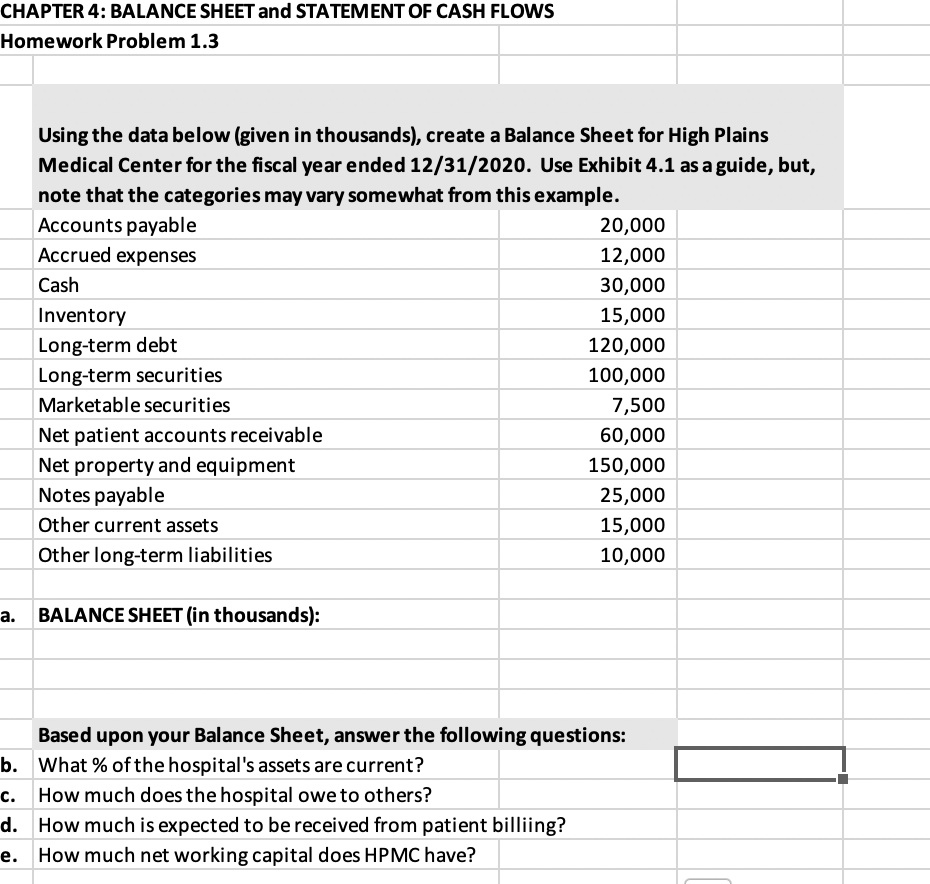 [GET ANSWER] chapter 4 balance sheet and statement of cash flows ...