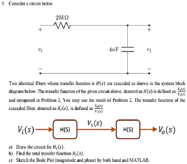 SOLVED: Two identical filters whose transfer function is H(s) are ... SOLVED: Two identical filters whose transfer function is H(s) are ...
