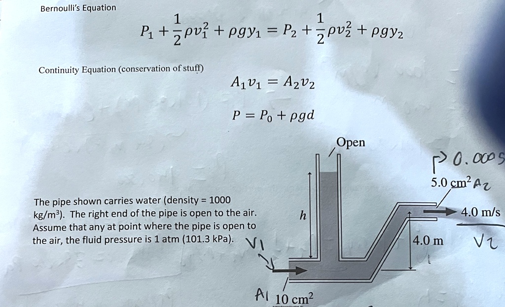 SOLVED: How fast is the fluid moving in the lower pipe? What is the ...