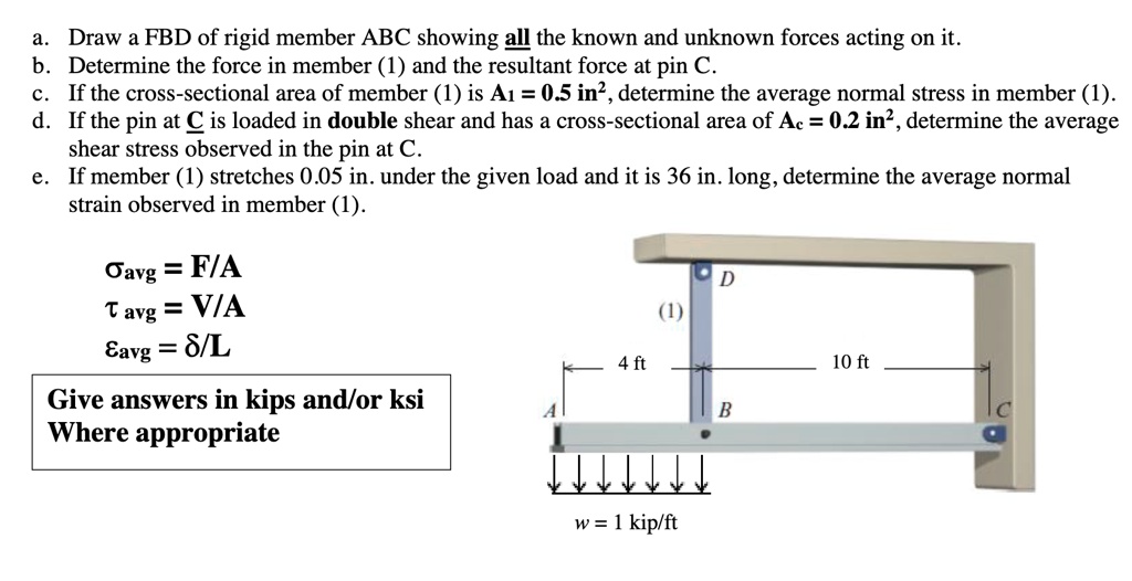 [GET ANSWER] a draw a fbd of rigid member abc showing all the known and ...