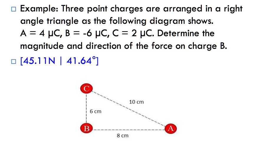 SOLVED: Three point charges are arranged in a right-angled triangle as ...